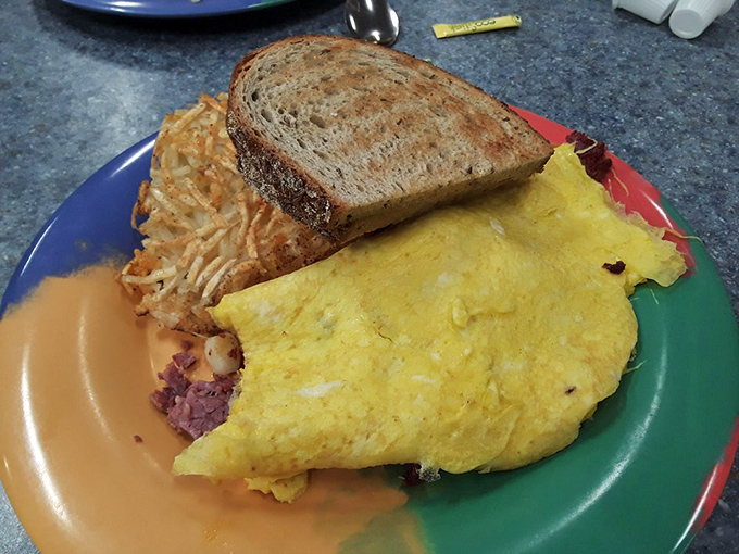 Behold, the CBH omelet! It's like a warm, cheesy hug for your taste buds. Resistance is futile.