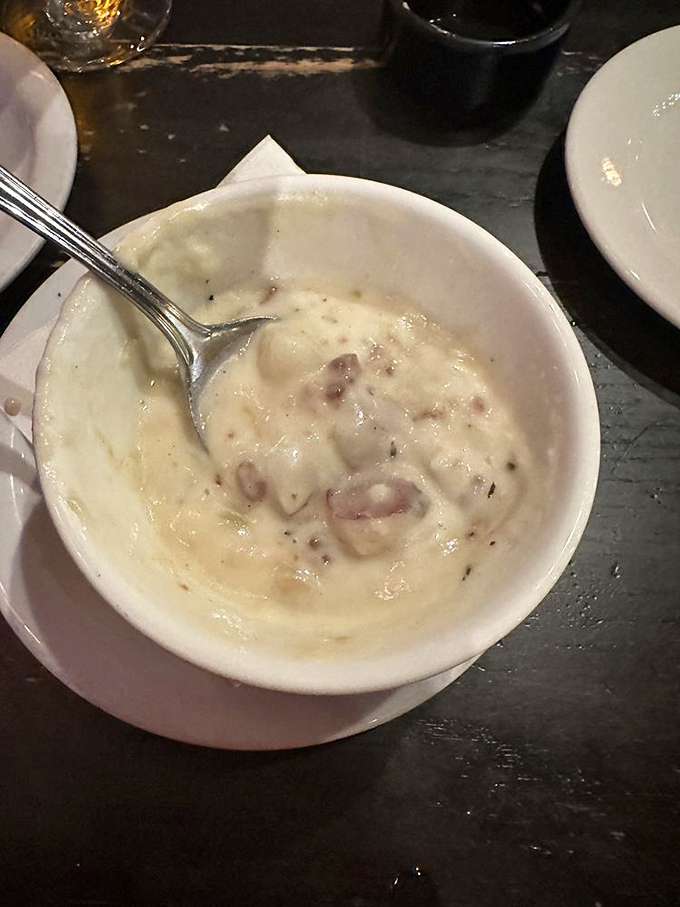 Behold, the star of the show! This clam chowder is so good, it might just make you forget you're a thousand miles from the coast.