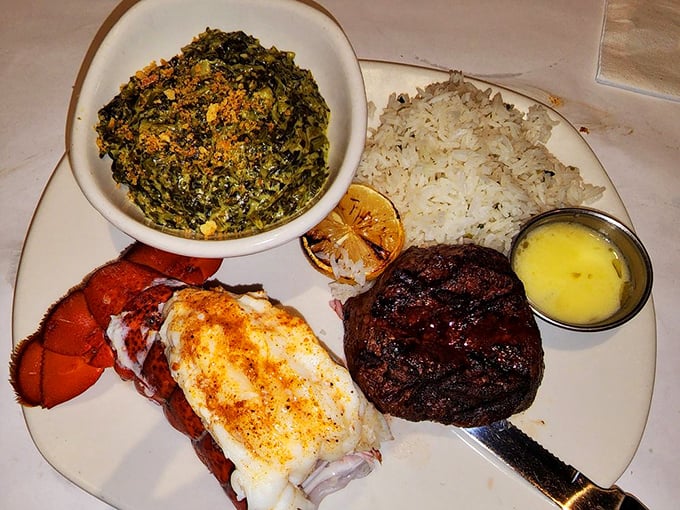 The surf and turf that dreams are made of. This plate is like a delicious yin and yang of land and sea, perfectly balanced as all things should be.