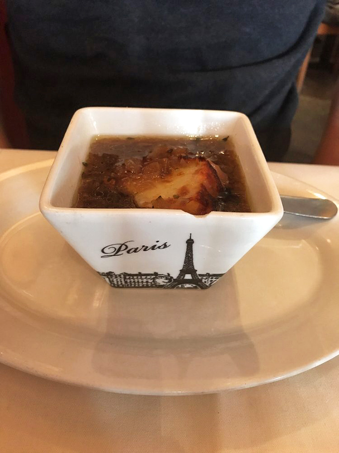 Behold, the French onion soup that launched a thousand sighs. It's not just a meal; it's a warm, cheesy hug in a bowl.