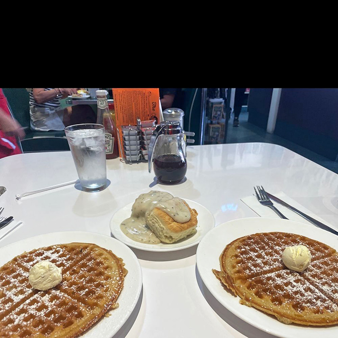 Waffle wonderland! These golden beauties are so perfect, they might make you forget about your New Year's resolution. Pass the syrup, please!
