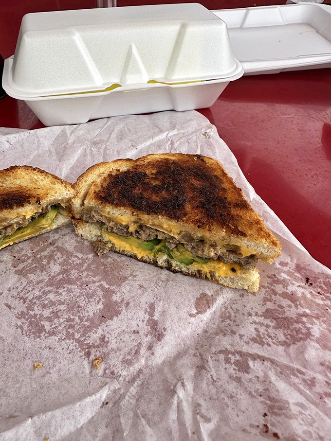Grilled perfection on a plate! This patty melt looks like it could star in its own food network show.