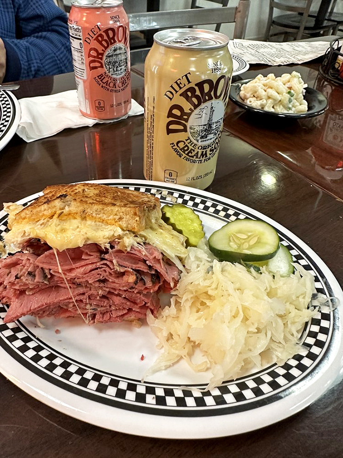 Holy moly, that's a sandwich! This Reuben is stacked higher than my hopes for winning the lottery.