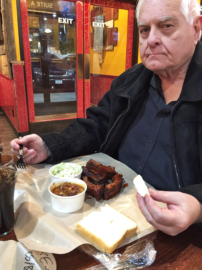 A plate that would make Fred Flintstone jealous. These ribs aren't just fall-off-the-bone, they practically leap onto your fork!