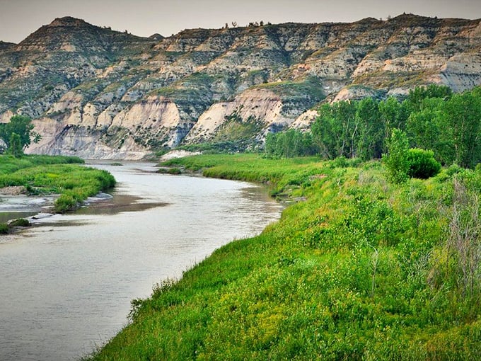 Mother Nature's masterpiece: The Little Missouri River carves through the Badlands like nature's own sculpture garden. Eat your heart out, Michelangelo!