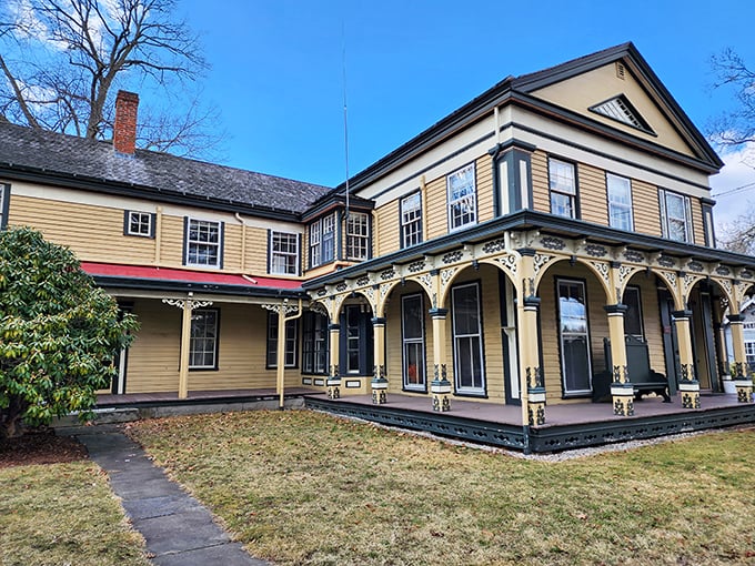 If these walls could talk, they'd probably ask for a fresh coat of paint. But seriously, folks, this Victorian beauty is giving me serious house envy.