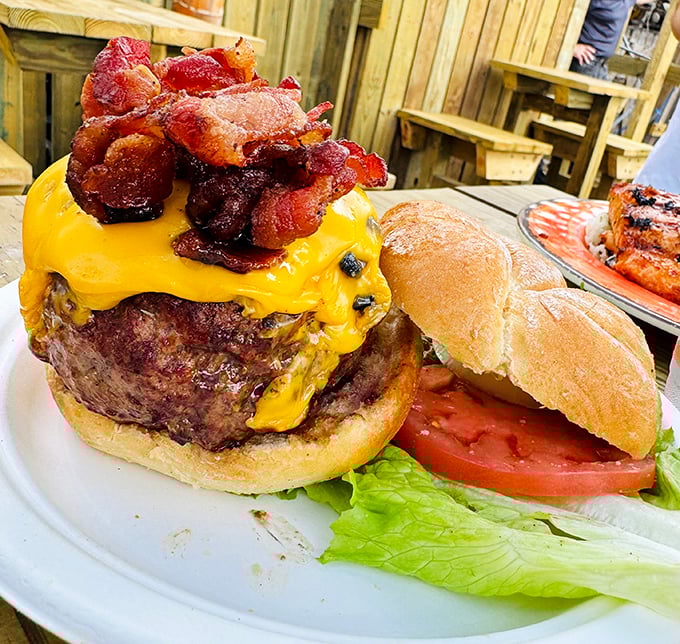Meet the burger that launched a thousand food pilgrimages. This beefy behemoth, crowned with bacon, is Le Tub's claim to fame.