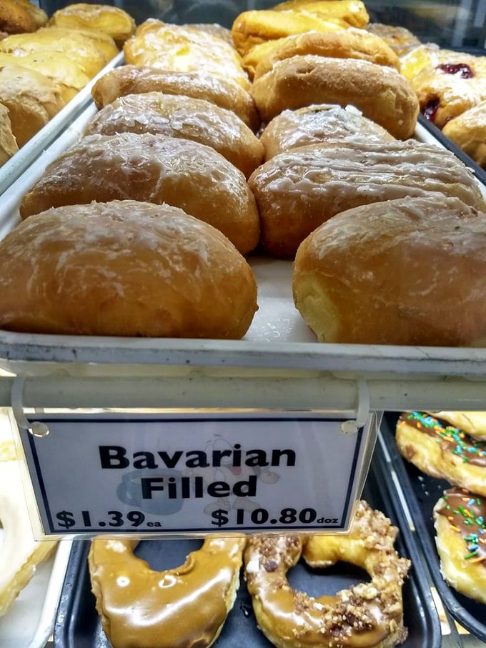 Bavarian cream-filled donuts: where "I'll just have one" becomes a laughable concept. These pillowy delights are the stuff of legend.