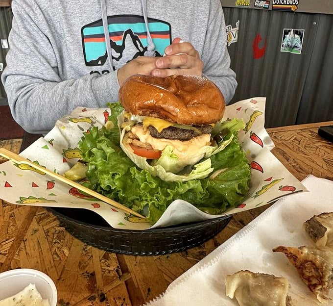 Meet the Big Burger, a towering testament to beef brilliance. It's not just a meal; it's a delicious skyscraper of satisfaction.