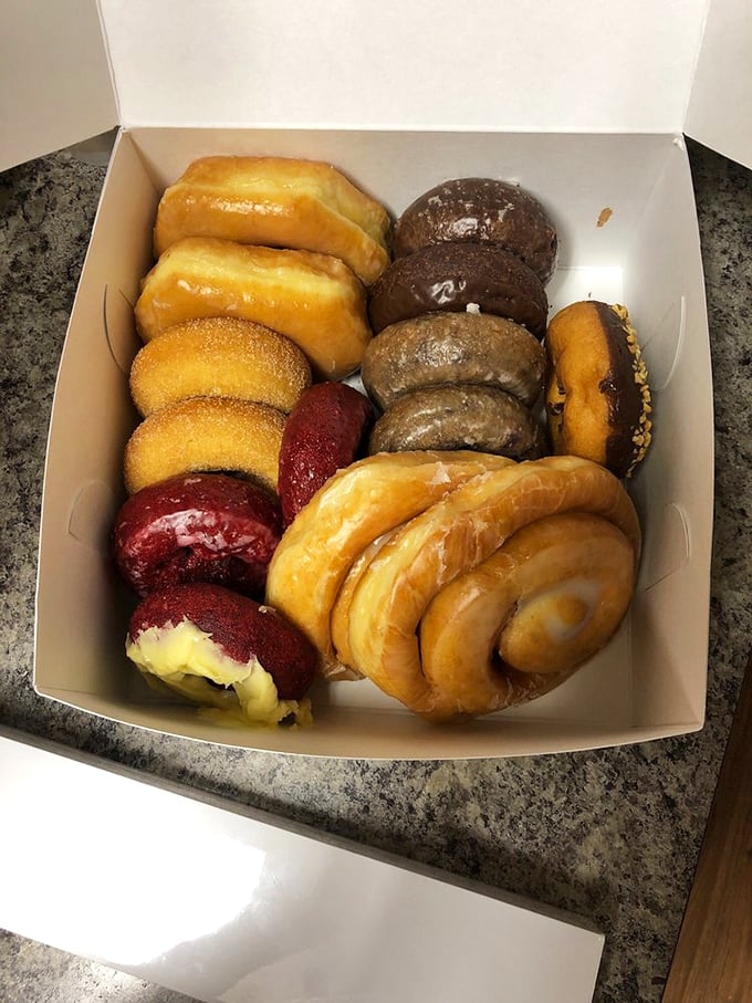 Behold, the box of happiness! It's like a treasure chest, but instead of gold, you get golden-brown perfection.
