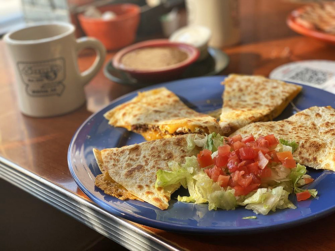 Breakfast quesadilla: Where tortillas meet morning magic. It's like a sunrise wrapped in cheese, ready to brighten your day.