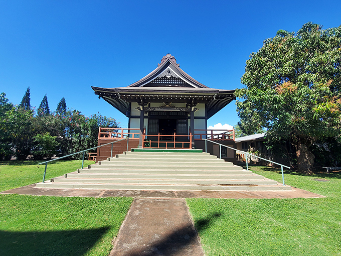 Zen and the art of vacation maintenance. This serene temple offers a moment of calm in the bustling paradise of Lahaina.