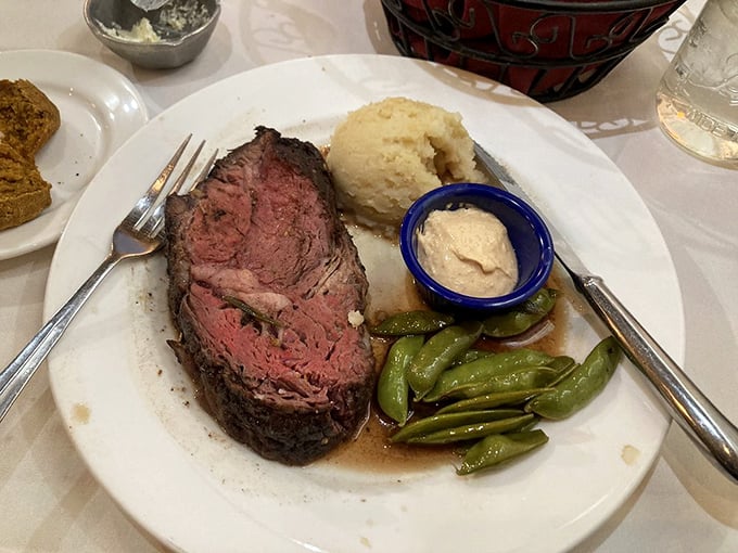 Behold, the star of the show! This buffalo prime rib is so tender, it practically melts on your fork. Carnivore heaven, found.