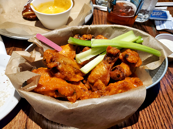 Wings so good, they'll make you forget your table manners! These crispy, saucy delights are like a warm hug for your taste buds. Napkins? Optional, but recommended.