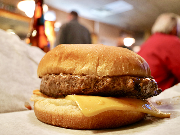Behold, the star of the show! This cheeseburger is ready for its close-up, and trust me, it's about to become your new favorite leading actor.