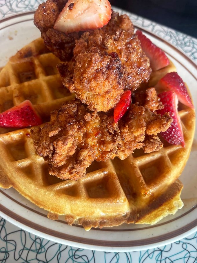 Chicken and waffles: the breakfast combo that proves sometimes the best things in life are a little mixed up.