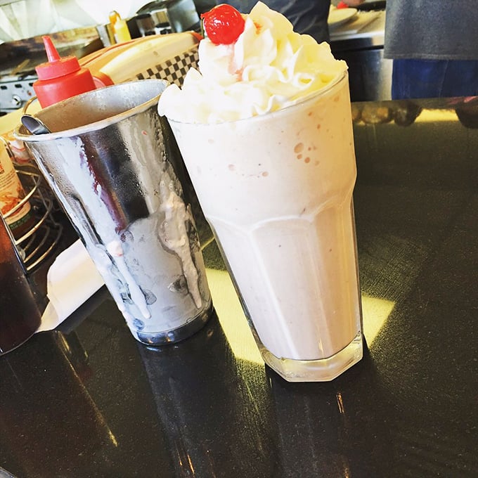 Chocolate shake or drinkable art? This creamy masterpiece could give Willy Wonka a run for his money. Resistance is futile!