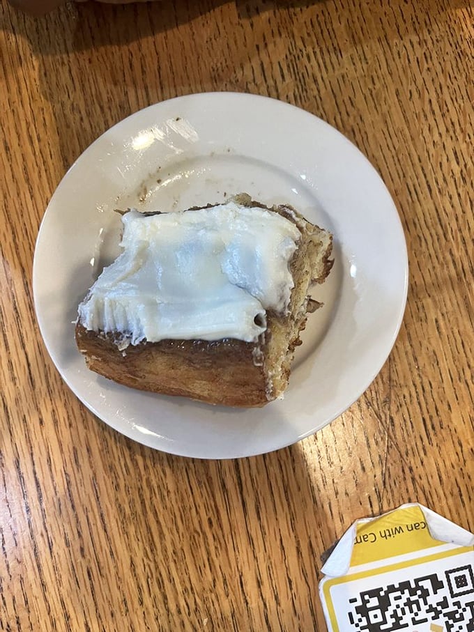 Behold, the holy grail of breakfast pastries! This cinnamon roll isn't just a treat, it's a life-changing experience waiting to happen.