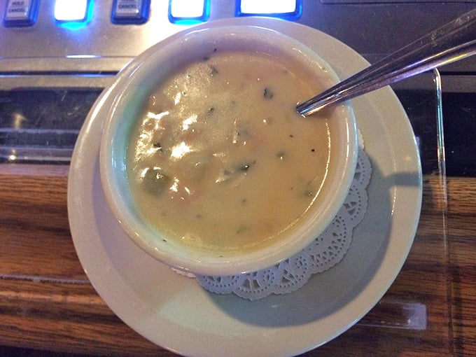 Behold, the star of the show! This clam chowder is so good, it might just convince you that Mesquite is secretly a seaside town.