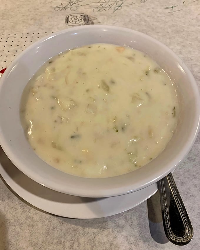 Creamy, dreamy, and oh-so-steamy! This clam chowder looks like it could warm the coldest sailor's heart. Dive in, mateys!
