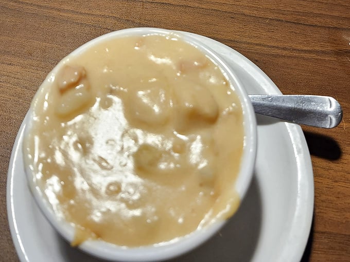 Behold, the crown jewel of comfort food! This clam chowder is so creamy and rich, it could probably solve world peace if we let it.