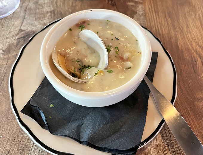 Behold, the holy grail of comfort food! This clam chowder is so creamy, it could smooth-talk its way onto any Bostonian's table.