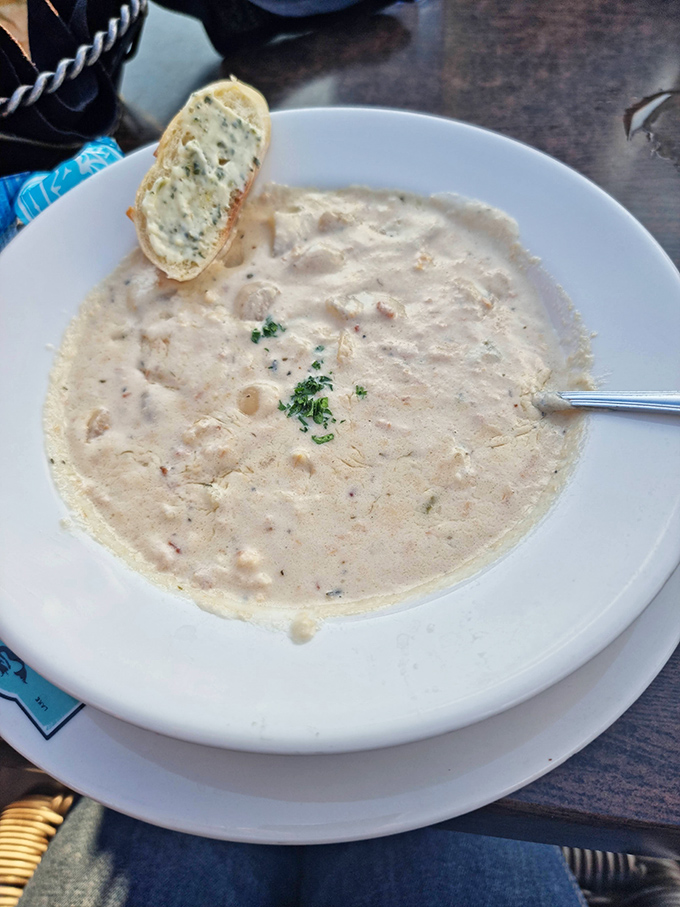 Behold, the holy grail of comfort food: Lola's clam chowder. It's so creamy, you'll want to swim in it (but please don't).