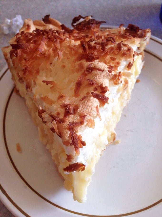 Cloud nine on a plate: This coconut cream pie is so light and fluffy, it might just float away if you don't anchor it down with your fork.