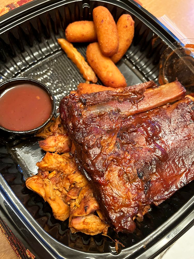 The dynamic duo of barbecue! This combo plate is like the Batman and Robin of smoky goodness &ndash; a true power couple for your palate.