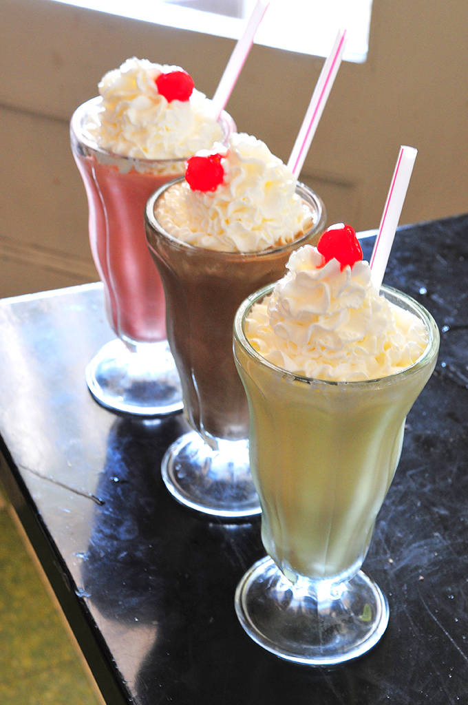 Triple threat of temptation! These milkshakes are so thick, you might need to train for arm day just to lift the straw.