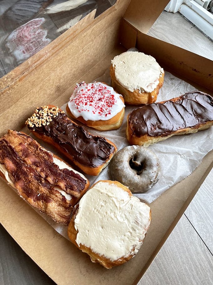 Donut heaven exists, and it's in this box. From classic glazed to fancy-pants filled, it's a circular celebration of all things sweet.