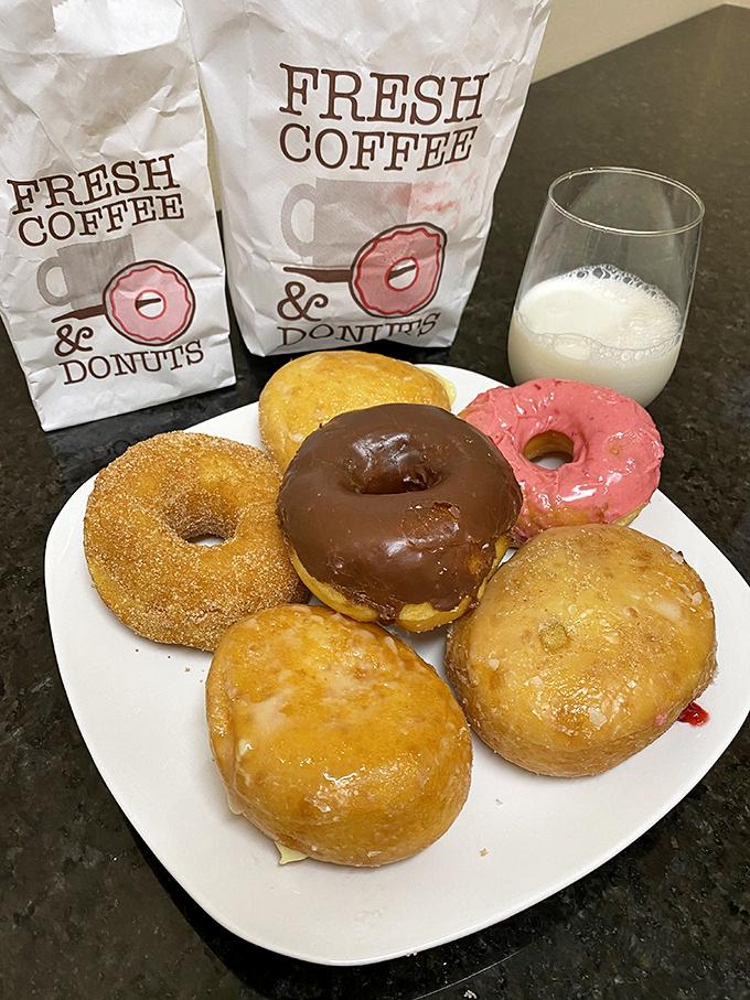 Feast your eyes on this breakfast of champions! A plateful of pure bliss that puts the "good" in Good Morning Donuts.