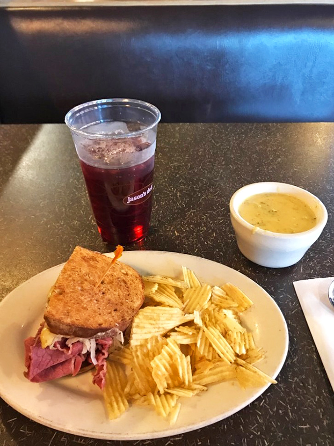 The half Reuben special: proof that good things come in small packages. This plate is a symphony of flavors, with the sandwich stealing the show.