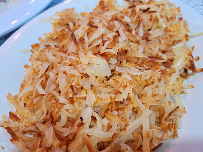 Golden, crispy, and ready for their close-up. These hash browns are the unsung heroes of breakfast, waiting to steal the show on your plate.