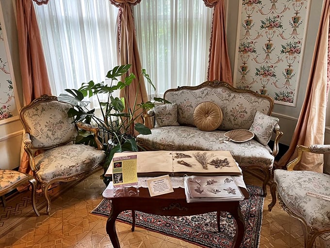 Floral patterns everywhere! It's like your grandma's living room got a Victorian makeover and decided to go all out.