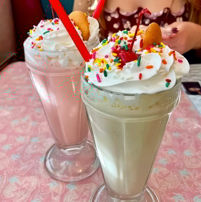 Shake it up, baby! These milkshakes are so thick, you might need a spoon, a straw, and possibly a small excavation team.