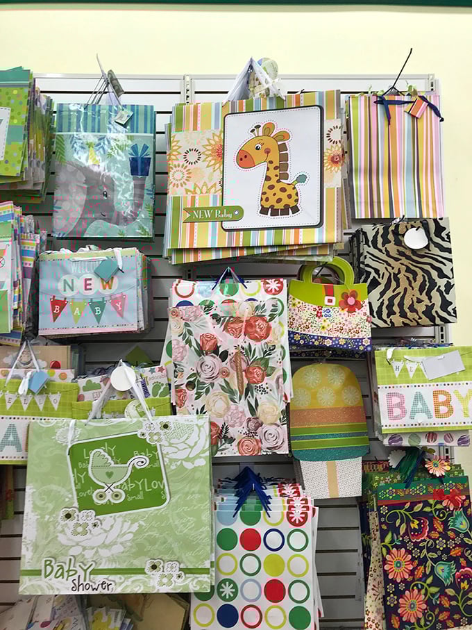 Gift bag paradise where no celebration need break the bank. That giraffe design alone is worth the trip!