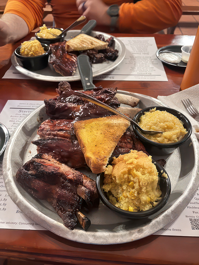 Holy smoke rings, Batman! This rib trio is so tender, it might just fall off the bone if you look at it too hard.