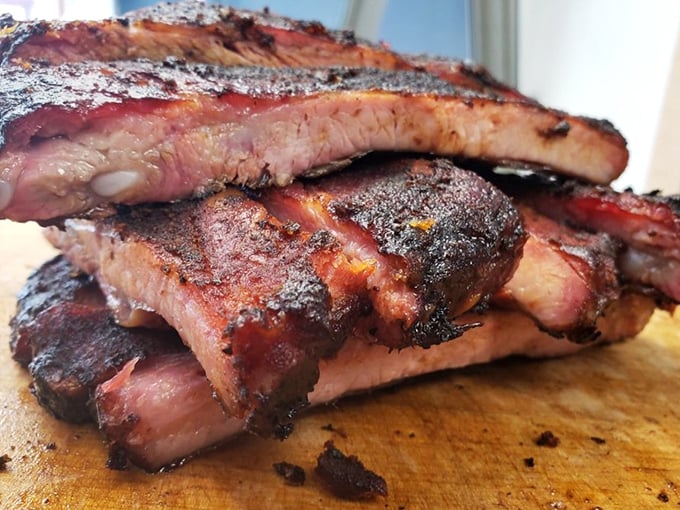 Holy smoke rings, Batman! These ribs look so good, they might just make vegetarians question their life choices.