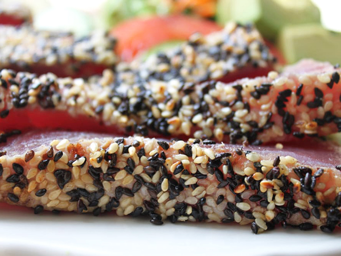 Sesame-crusted ahi tuna that's so fresh, you'd swear the ocean was just around the corner. It's the culinary equivalent of finding an oasis in the desert!