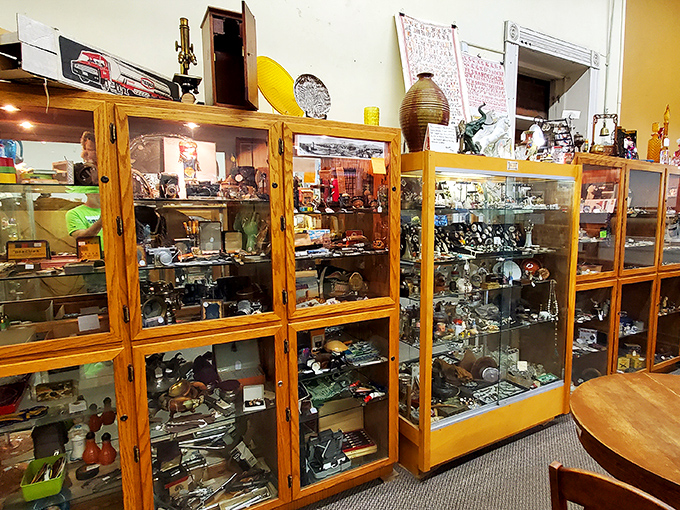 "I'll take one of everything, please!" Glass cases brimming with curiosities that'll make you wish you had Hermione's bottomless handbag.