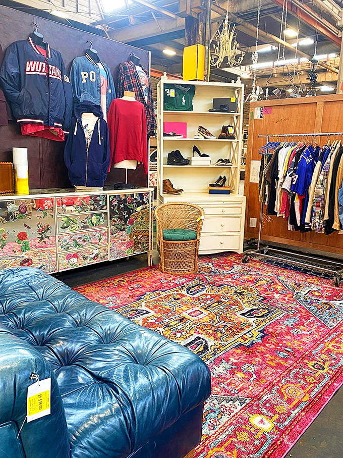 From varsity jackets to vintage vases, this corner's got more personality than a sitcom coffee shop.