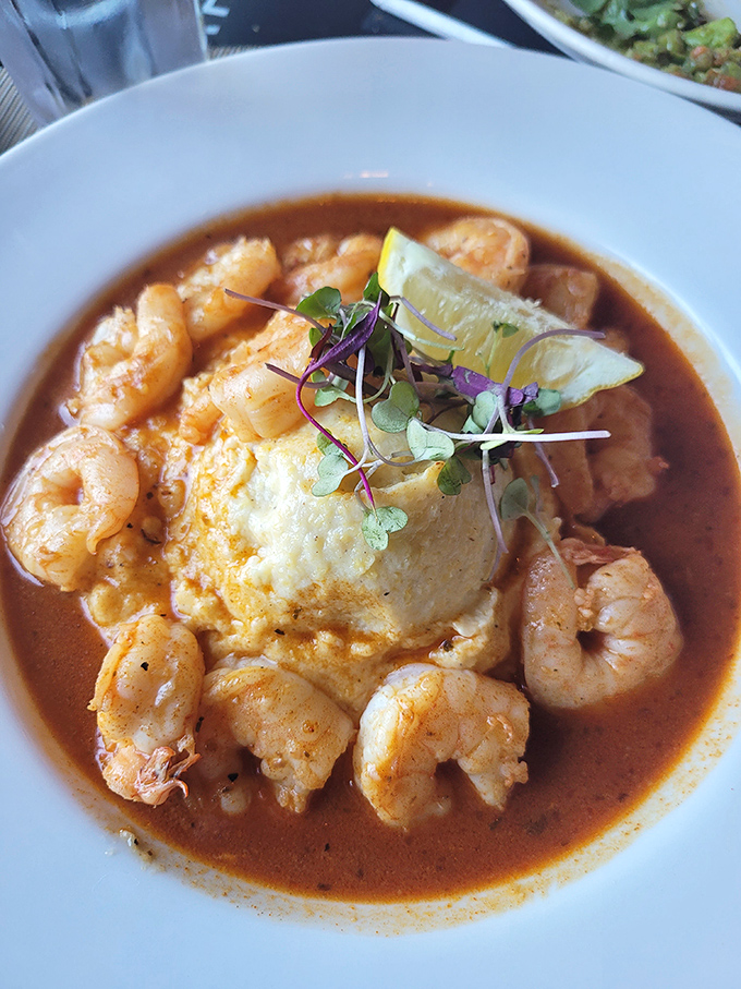 Shrimp and grits, oh my! This Southern classic gets an Ohio makeover that would make even Paula Deen do a double-take. Comfort food with a coastal twist.