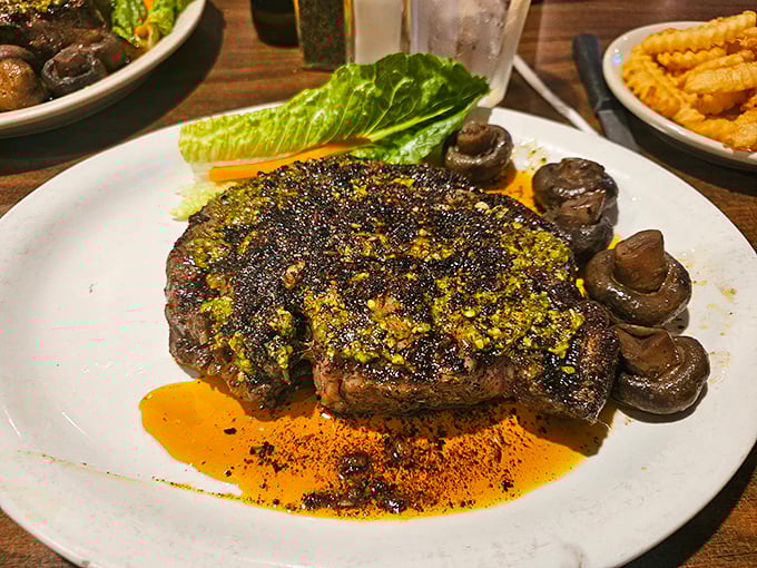 Holy cow! This blackened steak with mushrooms isn't just a meal, it's a religious experience for your taste buds.