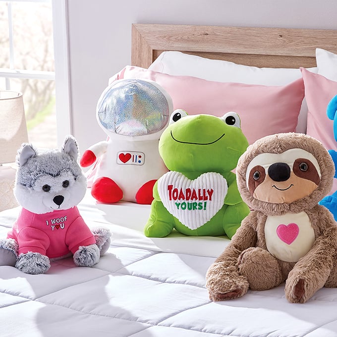 Cuddle central! These plush pals are softer than a cloud's pajamas and ready to brighten any room faster than you can say "aww."