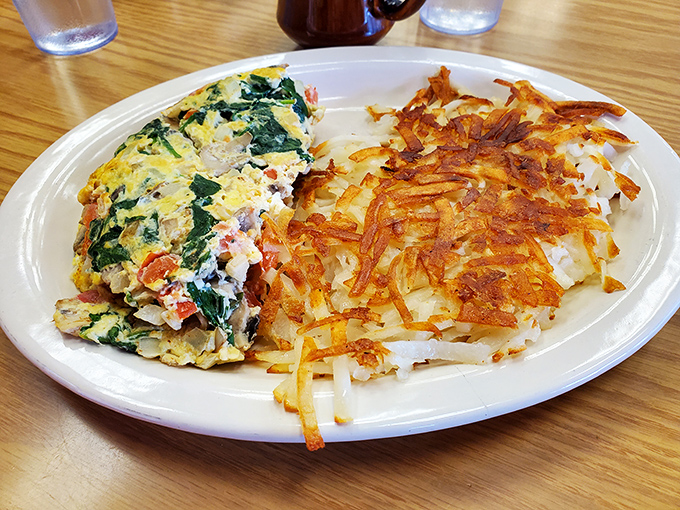 Green eggs and ham? Dr. Seuss has nothing on this veggie-packed omelet. It's so fresh, it might start photosynthesizing on your plate!