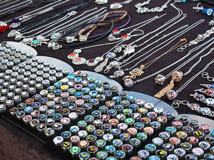 Bling bonanza! This sparkling display could make a magpie swoon. Who needs a time machine when you can accessorize through the decades?