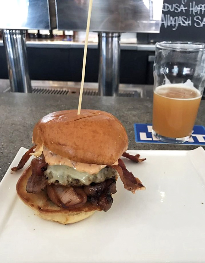 Holy moly, that's a burger! This bacon-laden beauty could make even the most dedicated health nut weak at the knees. Resistance is futile.