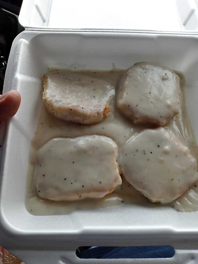 Gravy so good, you'll want to bathe in it! These biscuits are swimming in a sea of creamy, peppery perfection that'll warm you from the inside out.