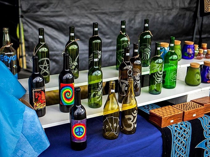 Bottled magic! These hand-painted vessels are like genies waiting to grant your home decor wishes. Rub one for instant bohemian chic!